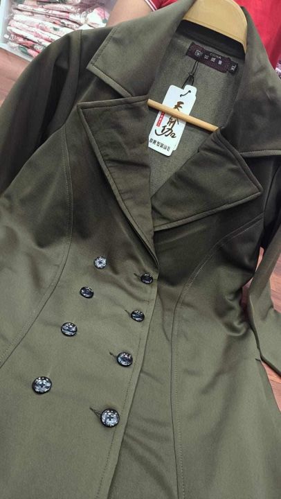 Ripti dress museum Lady Winter Coat Solid Color Flap Pockets Winter ...