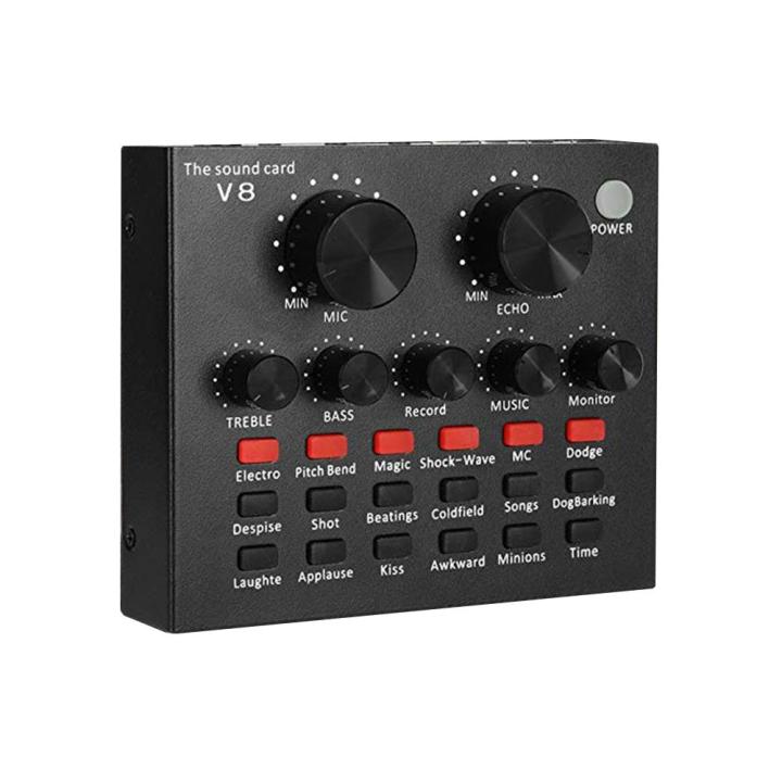 V8 Multifunctional Live Sound Card USB Audio Interface Intelligent ...