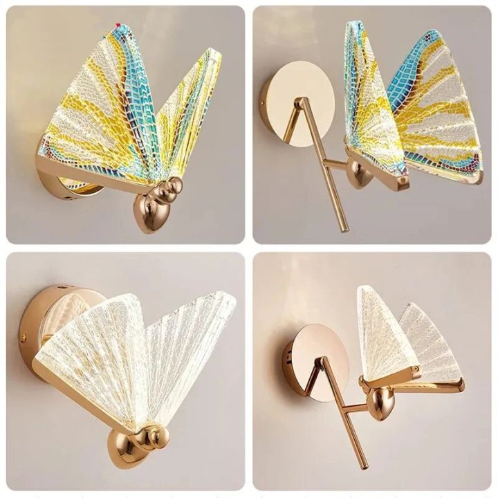 LED Wall Lamp Modern Creative Nordic Butterfly Wall Light Bedroom ...