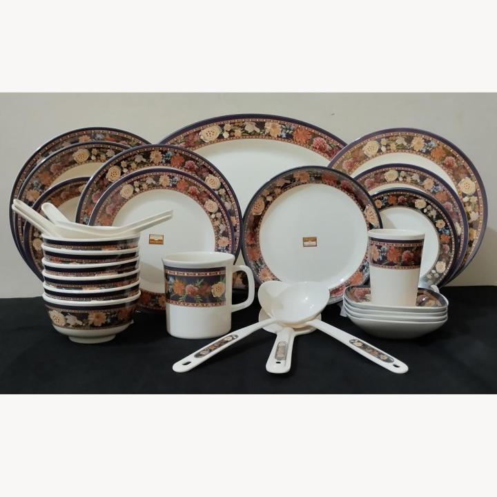 36 Pcs Melamine Dinner Set, Diamond Melamine, Dinnerware, Dinner Set ...