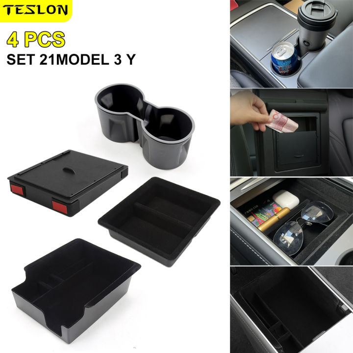 TESLON For 2021 Tesla Model 3 Y Storage Box 2022 Tesla Central Armrest ...