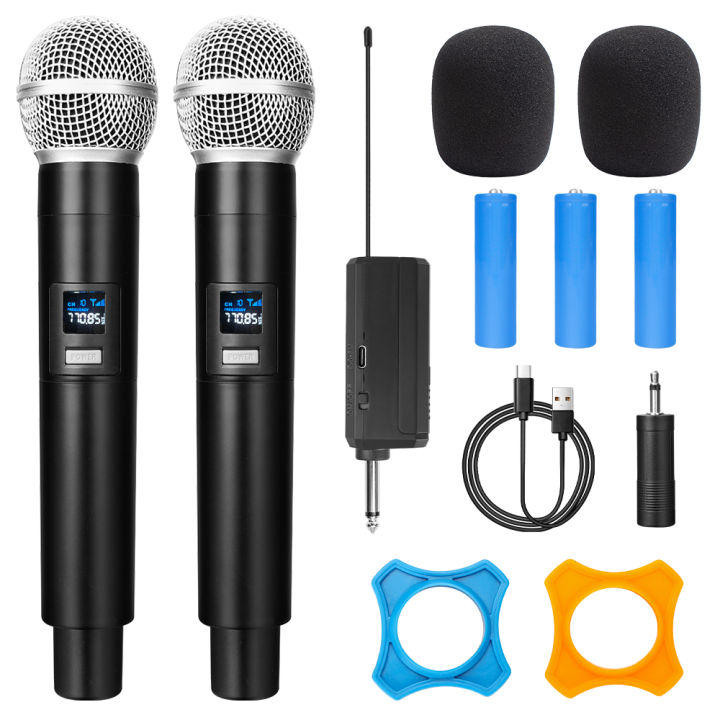 Wireless Dual Handheld Dynamic Microphone Karaoke Microphone with ...