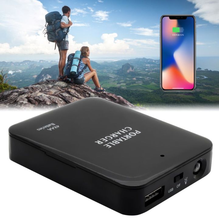 AA Batteries Power Bank Power Charge Box Battery Charger Emergency ...