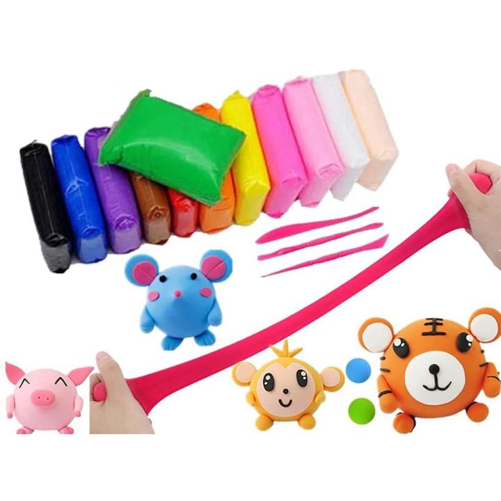 12 Colors Soft Super Light Clay Modeling Air Dry Clay For DIY Handmade ...