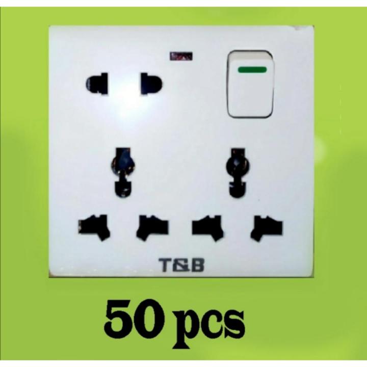 16A 250V 1gang 8 pin double universal socket | Daraz.com.bd