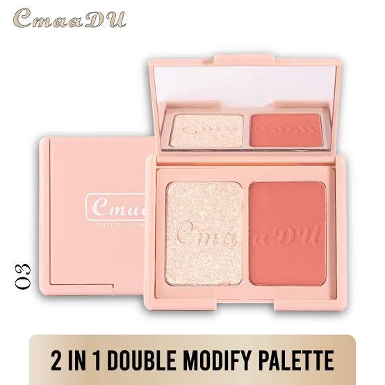 Cmaadu 2 In 1 Double Modifi Highlighter And Blusher Palette (03 ...