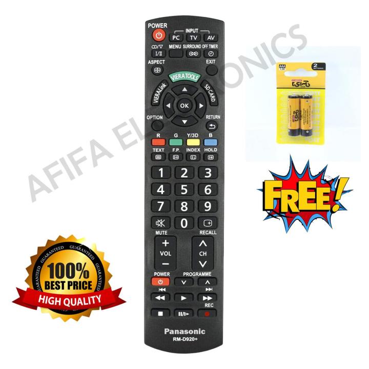 Panasonic Rm-D920+ Universal Smart Tv Remote Control Lcd Led Television ...