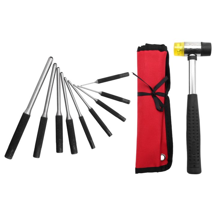 Roll Pin Punch Set with Storage Pouch, 10Pcs Steel Removal Tool Kit ...