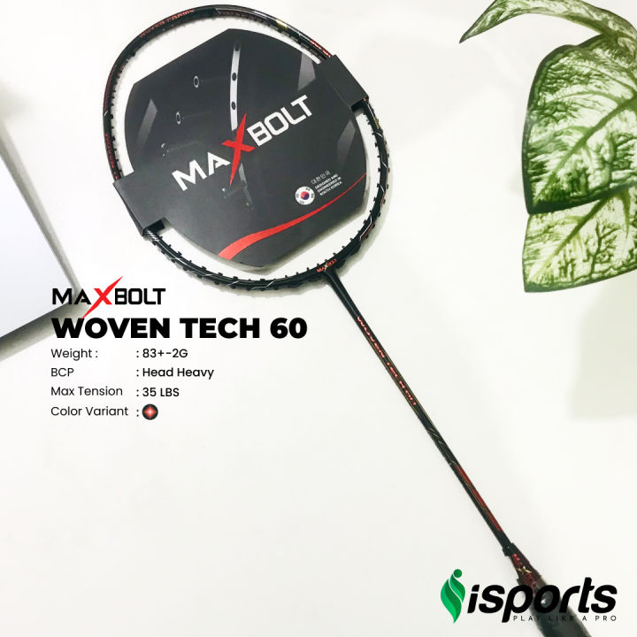 Malaysia Imported MAXBOLT WOVEN TECH 60 Unstrung Badminton Smash Racket ...