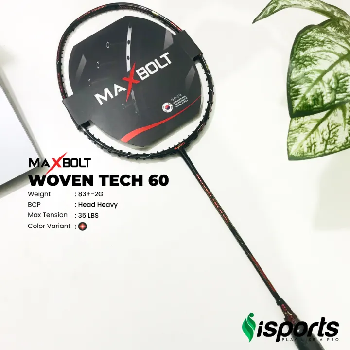 Malaysia Imported MAXBOLT WOVEN TECH 60 Unstrung Badminton Smash Racket ...