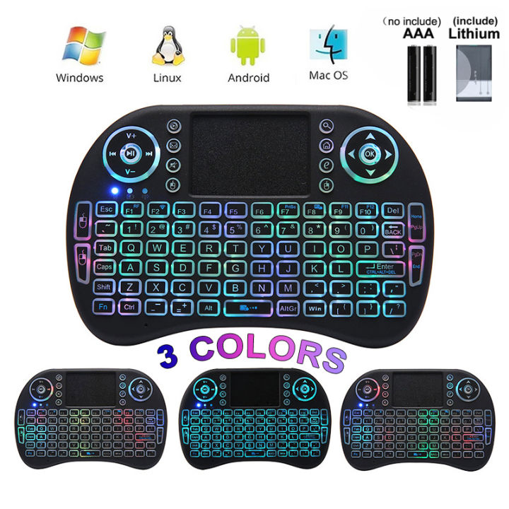 I8 Mini Keyboard Wireless 2.4G Wireless English Lithium Backlit ...
