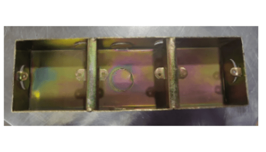 Three Gang Steel Junction Box For Electrical Wiring Square Edge Yellow ...