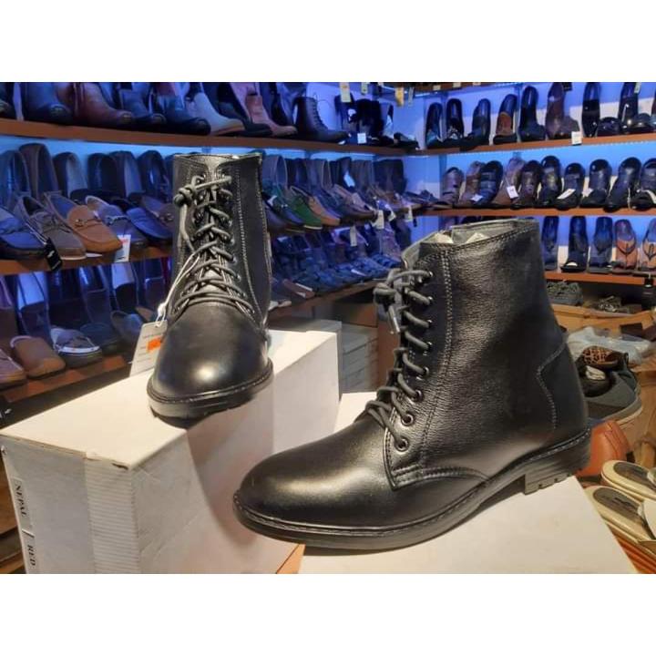 High Neck Mid Caff Golden Black Shoes for Men | Daraz.com.bd