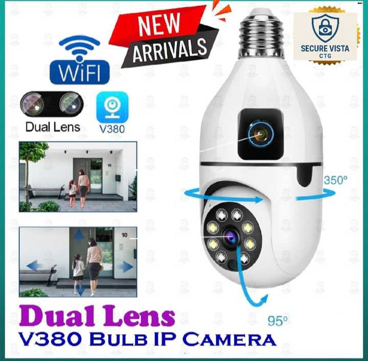 V380 Bulb IP Camera 360 degree Rotation WIFI IP Camera With Night ...