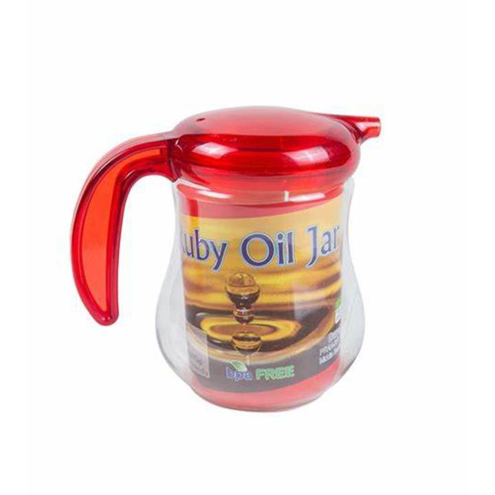 Ruby Oil Jar 450 ml - Red and Transparent | Daraz.com.bd