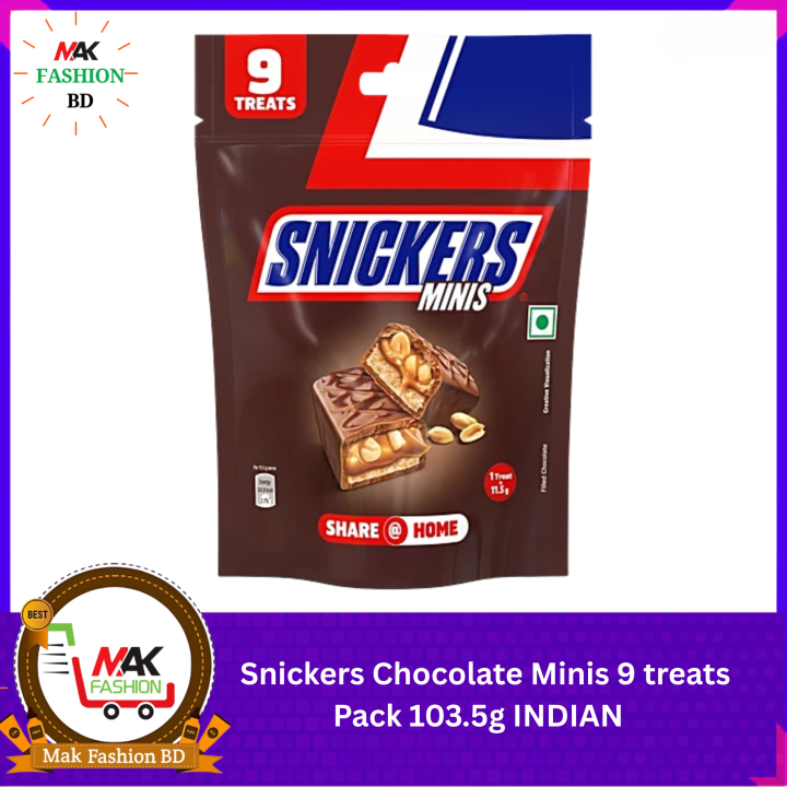 Snickers Chocolate Minis 9 treats Pack 103.5g INDIAN | Daraz.com.bd