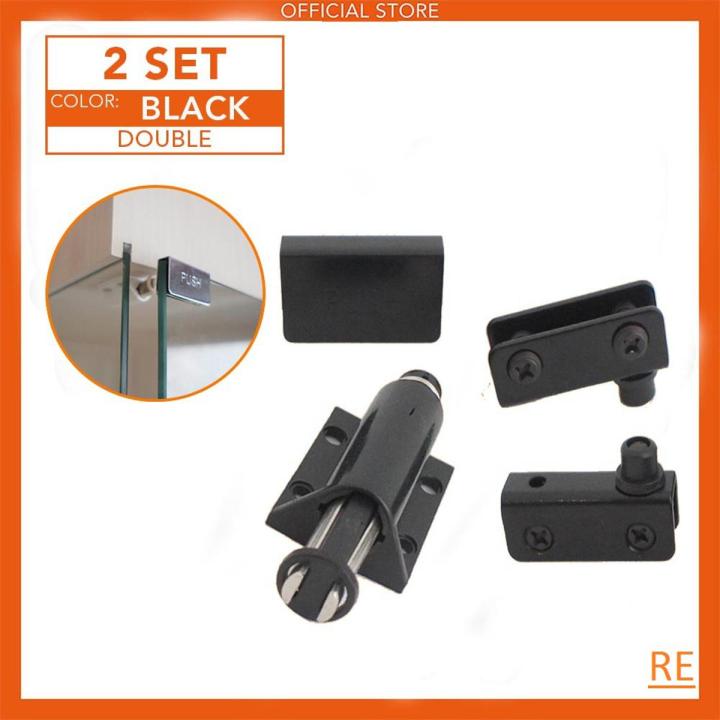 10 pis /Single Glass Push Magnet Lock Magnet Lock High Quality. black ...