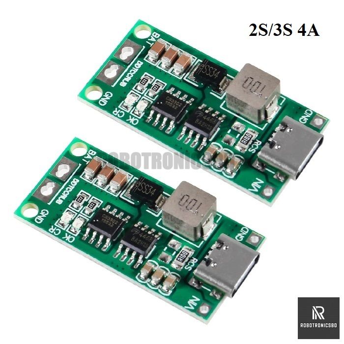 18650 Lithium Battery 2S/4S 4A Multi Cell BMS Boost Charger Module | Type-C USB Lithium Li-ion ...