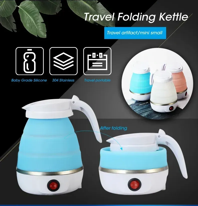 Electric Kettle Folding Electric Port Portable Travel Camping Kettle ...