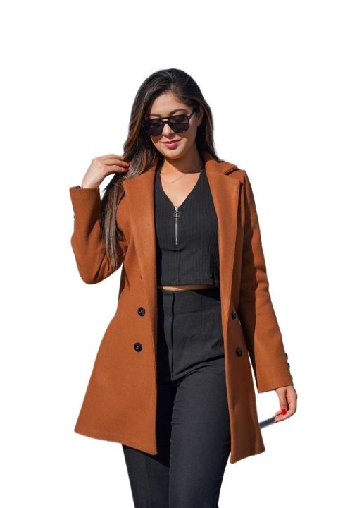 Women Jacket Stylish Fall Winter Women's Overcoat Trendy Solid Color ...