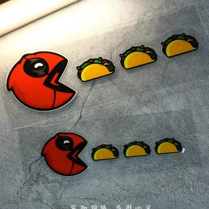 Deadpool Eat Hamburger Funny Sticker Comic Reflective Cute Car Decals ...
