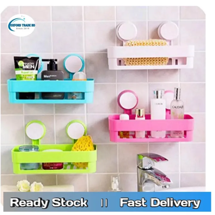 Bathroom Shelf Rack Wall Storage (No Drilling) | Daraz.com.bd