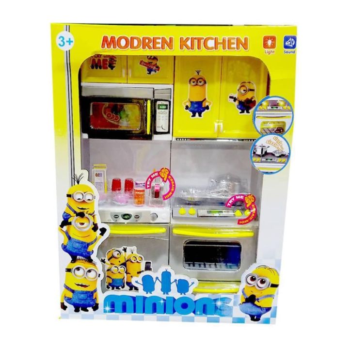 Cute Minion Design Kids Modern Kitchen Play Set For Girls | Daraz.com.bd