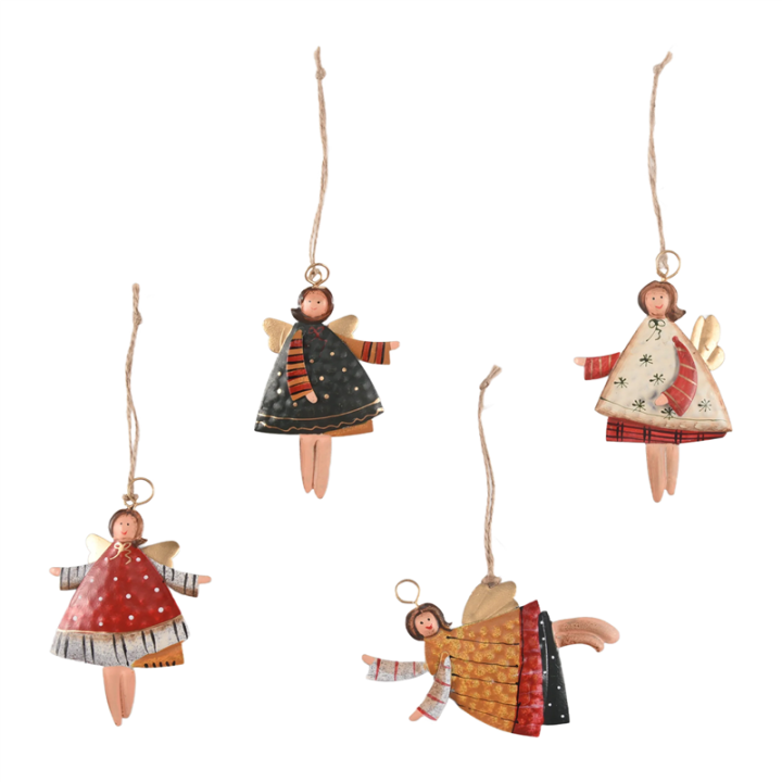 4 PCS Christmas Metal Dancing Angel Pendants Ornaments for Home | Daraz ...