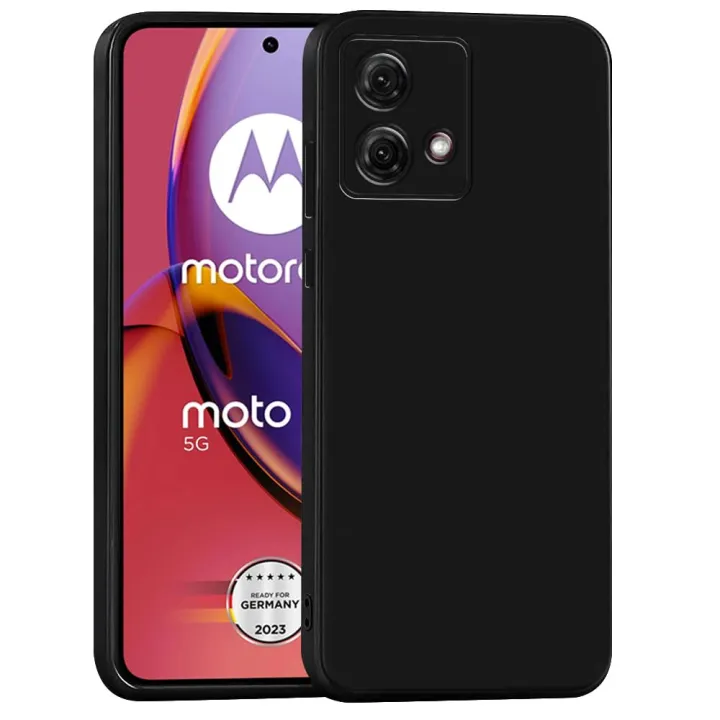Motorola Moto G84 Silicone Matte Flexible Soft Phone Case - Black ...
