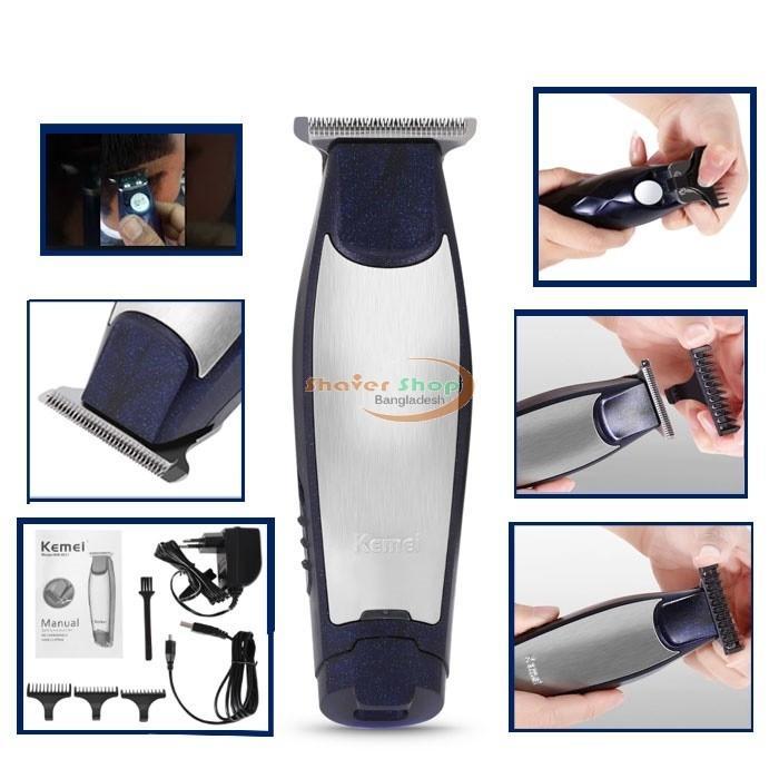 Kemei KM-5021 Electric Hair Trimmer - Blue and Silver | Daraz.com.bd