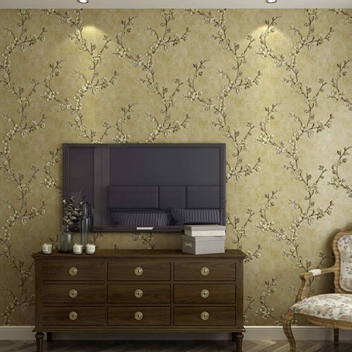 Embossed Floral Wallpaper Collection Adhesive 57 square feet Roll ...