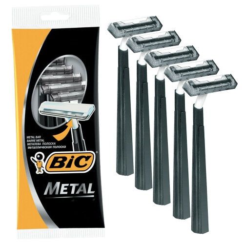BIC Metal Disposable Razors Pack 6 Shaving Sensitive Single One Blade ...