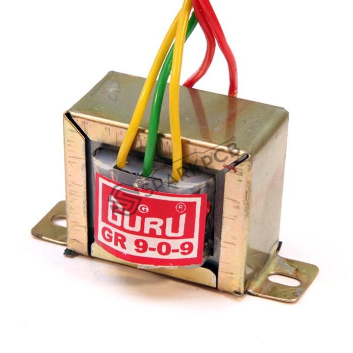 9V 1A Transformer 9-0-9V 1Amp Input AC 220V 50Hz Output DC 9 Volt 1A ...