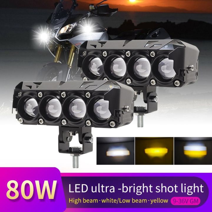 【Fast and Free Delivery】 4 Lens V4 Dual Color Lights Motorcycle ...