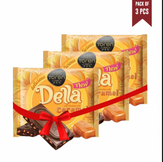 Toren Della Compound Chocolate With Caramel Crunchy 52gm Pack of 3pcs ...