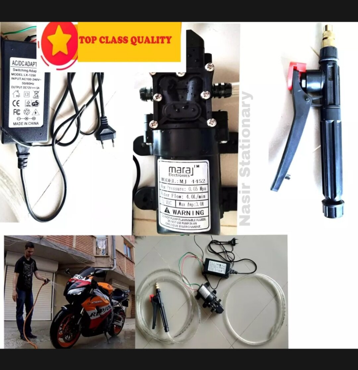 Motorcycle/Car Washer Machine, Water Pump Hose Pipe Spray Gun Full Set ...