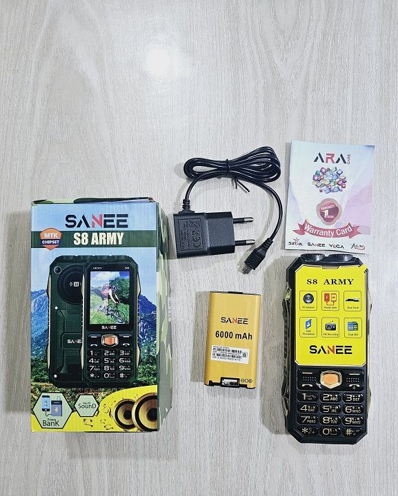 Sanee S8 Army Power Bank Phone 6000mAh Dual Sim | Daraz.com.bd