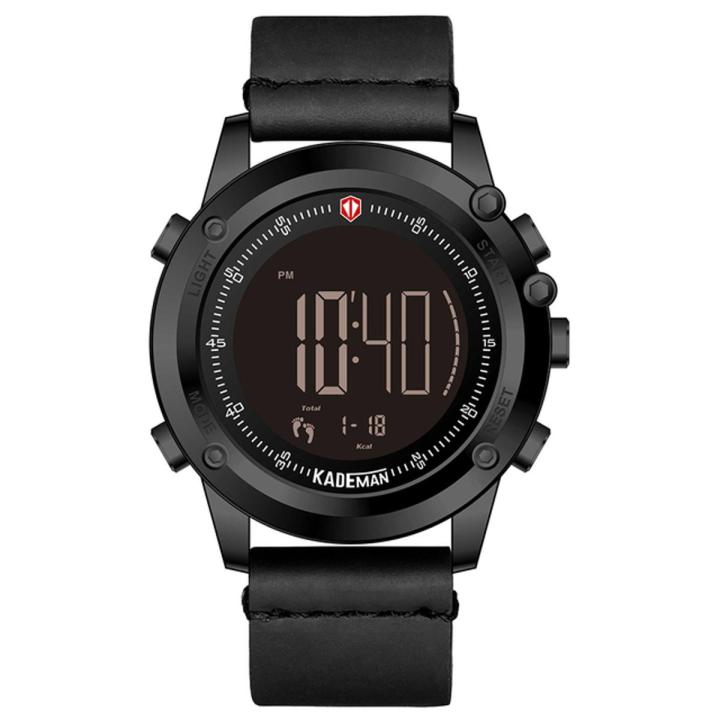 K698 KADEMAN Sports Men's Watch Steps Counter Leather Top Luxury Brand ...