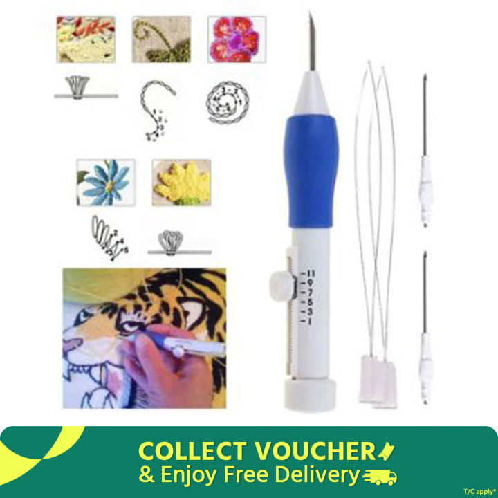 Metal Magic Embroidery Pen Set Embroidery Needle Weaving Tool Fancy ...