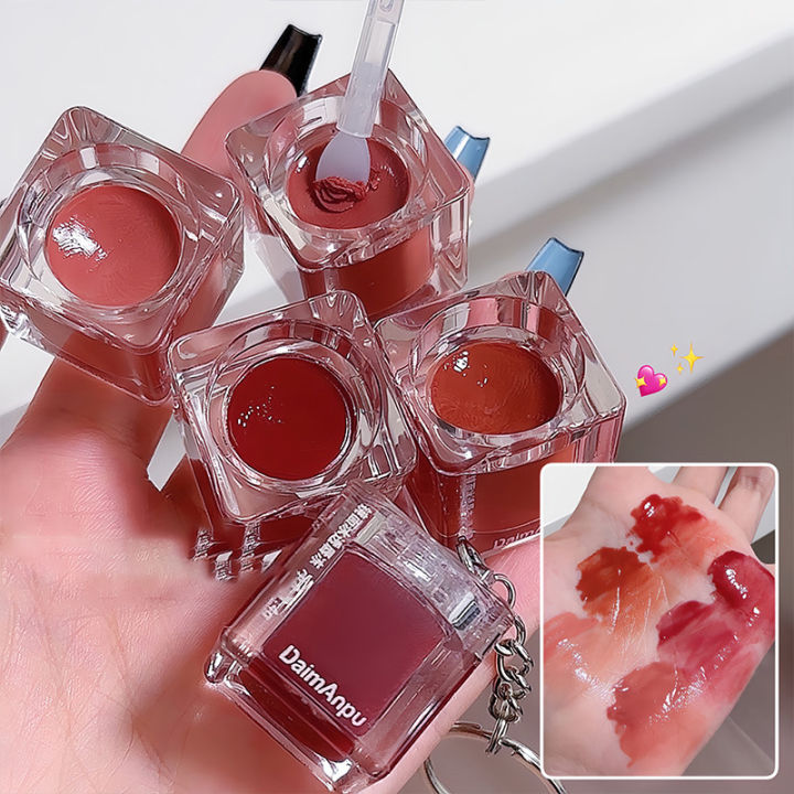 Key Chain Mirror Lip Glaze Watery Lip Gloss Waterproof Lasting ...