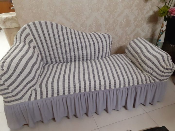 Turkey stretchable Stripe Divan cover (3 seat) | Daraz.com.bd