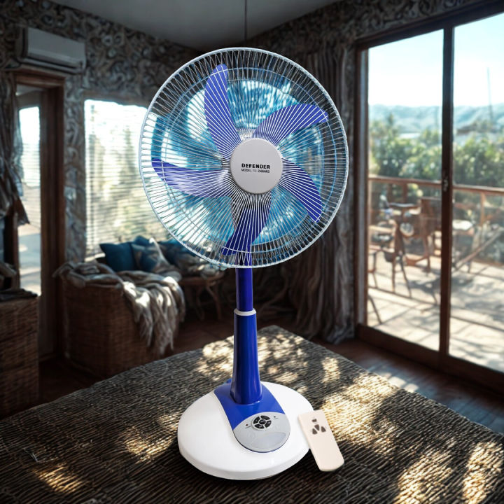 Defender TS-2986HRS Remote Control Rechargeable Fan AC-DC with LED ...