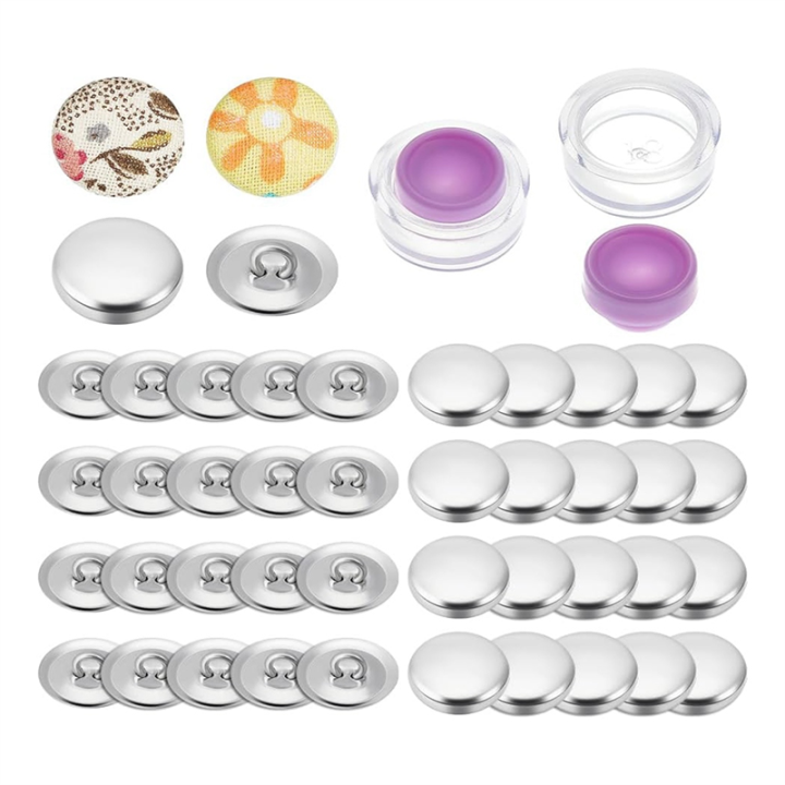 100 Sets Cover Button Kit with Tools,Fabric Button Making Kit,Fabric ...