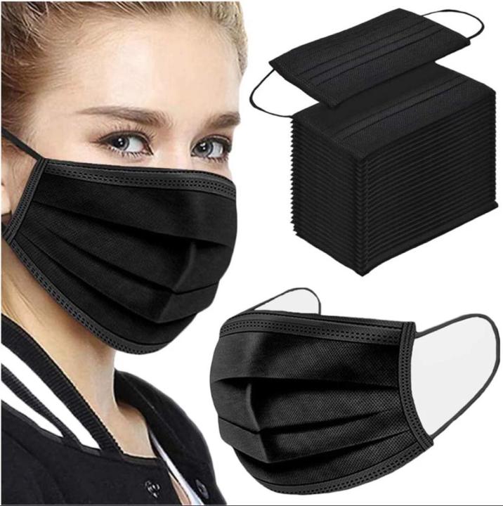 Black Protective Face Mask (50 Pcs) | Daraz.com.bd
