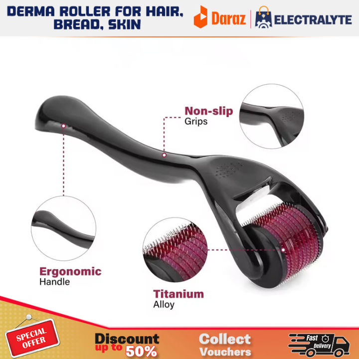 Derma Roller Micro Needle for Hair, Beard Growth and Facial Skin ...