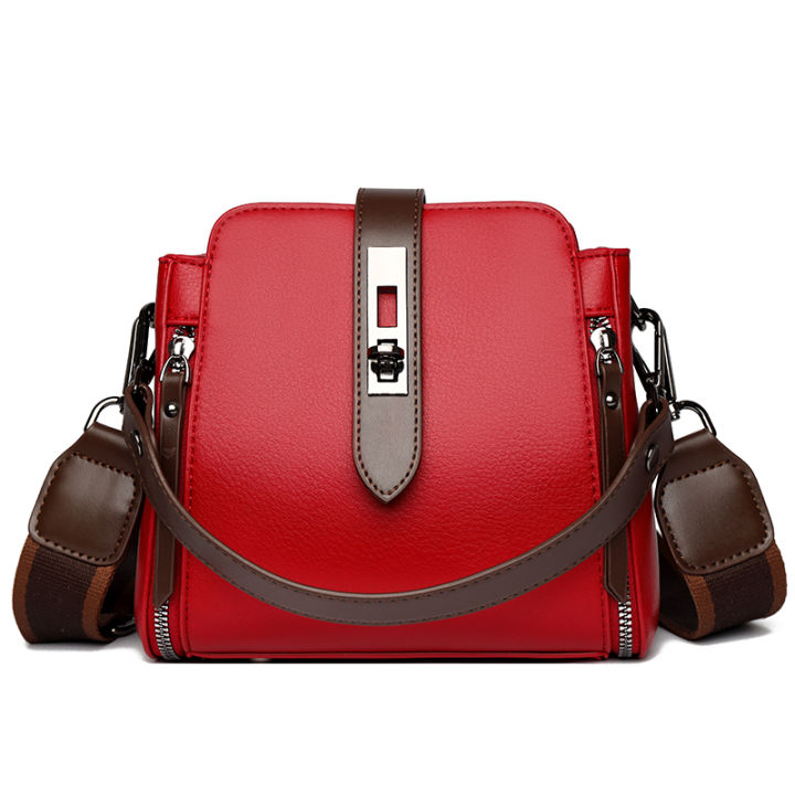 Women’s Luxury Crossbody Messenger Bag – Stylish Red Shoulder Handbag ...