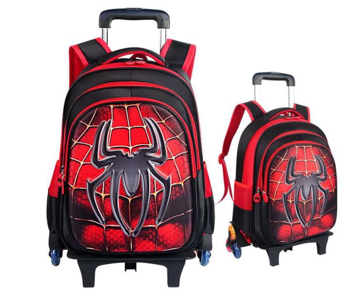 Cartoon School Bags with Trolley for boys Rolling backpack for school ...