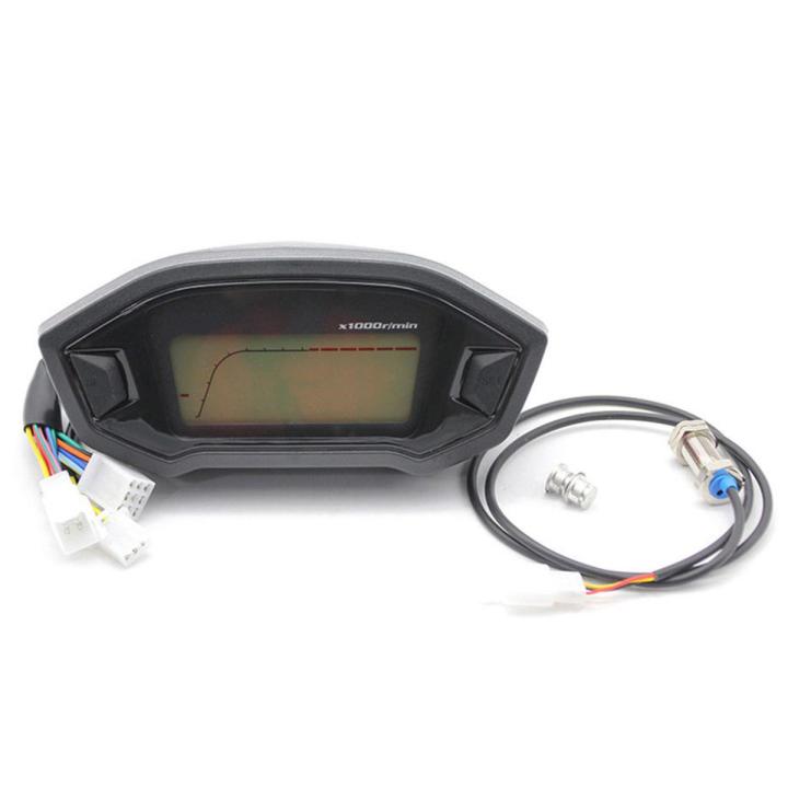 Universal Digital Gauge 7 Colors Tachometer Speedometer Odometer Gear ...