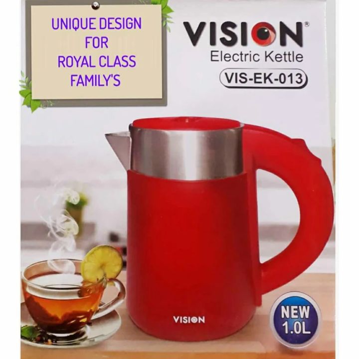 VIS-EK-013 Vision Electric Kettle 1 Ltr 1000W Boil-dry and overheat ...