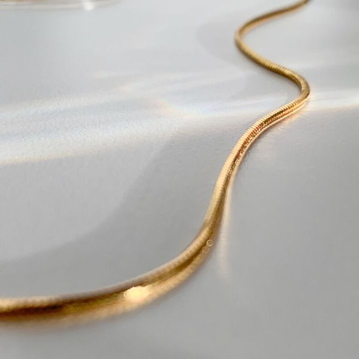 Steel Necklace 18KGolden round Snake Choker Snake Bones Chain Men's ...